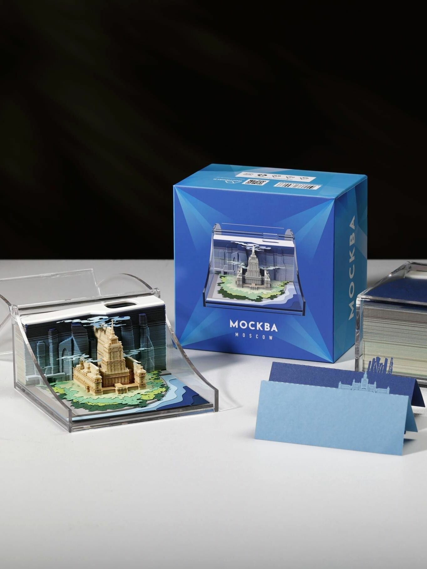 3D-блок для заметок "Высотка и Москва-Сити", авторский дизайн