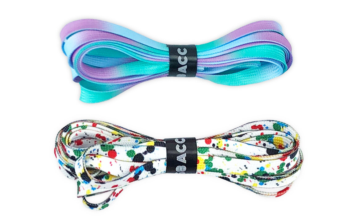 Полиэстровые шнурки унисекс US8ACC, Cotton Candy Gradient Shoelace*1 Pack+Multicolor Inkjet Shoelace*1 Pair, 120CM