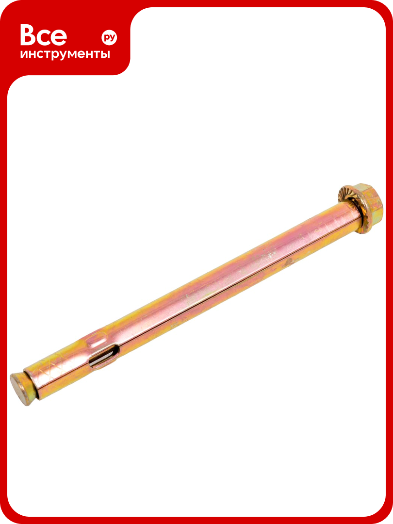 Анкерный болт с гайкой 8х100, Крепстор 4665316998319, стальной цинкованный крепеж для строительства и промышленности