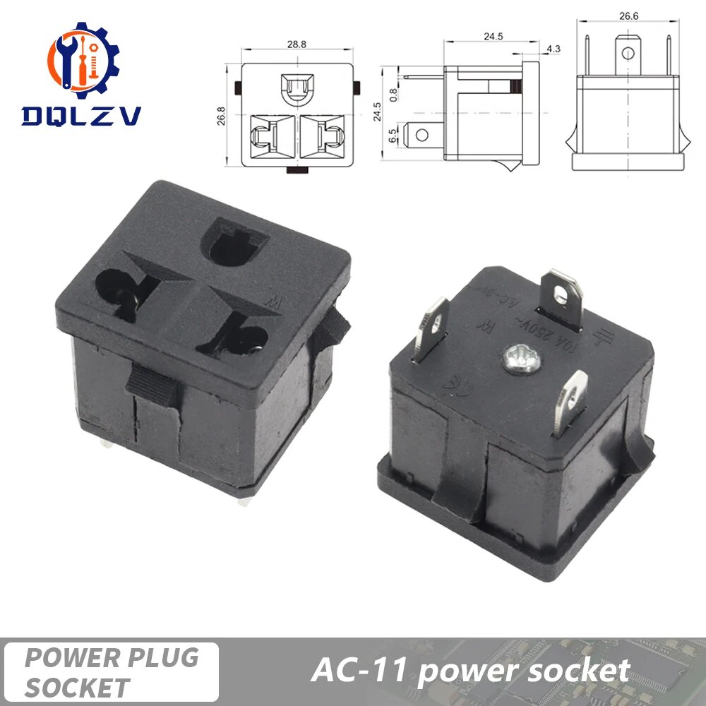 Розетка IEC320 C14 DQLZV, AC-11, 2шт