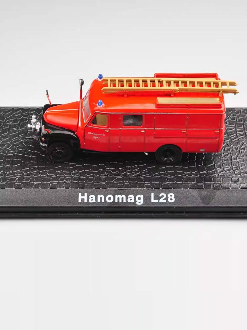Пожарная машина из сплава модели Atlas 1/72 пожарная лестница Hanomag L28