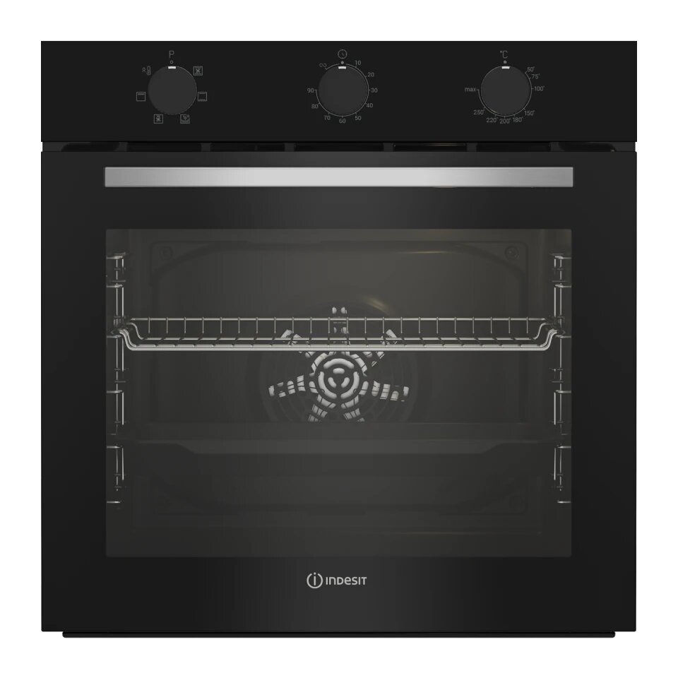 Духовой шкаф электрический Indesit IFE 3634 BL черный, объем 72 л
