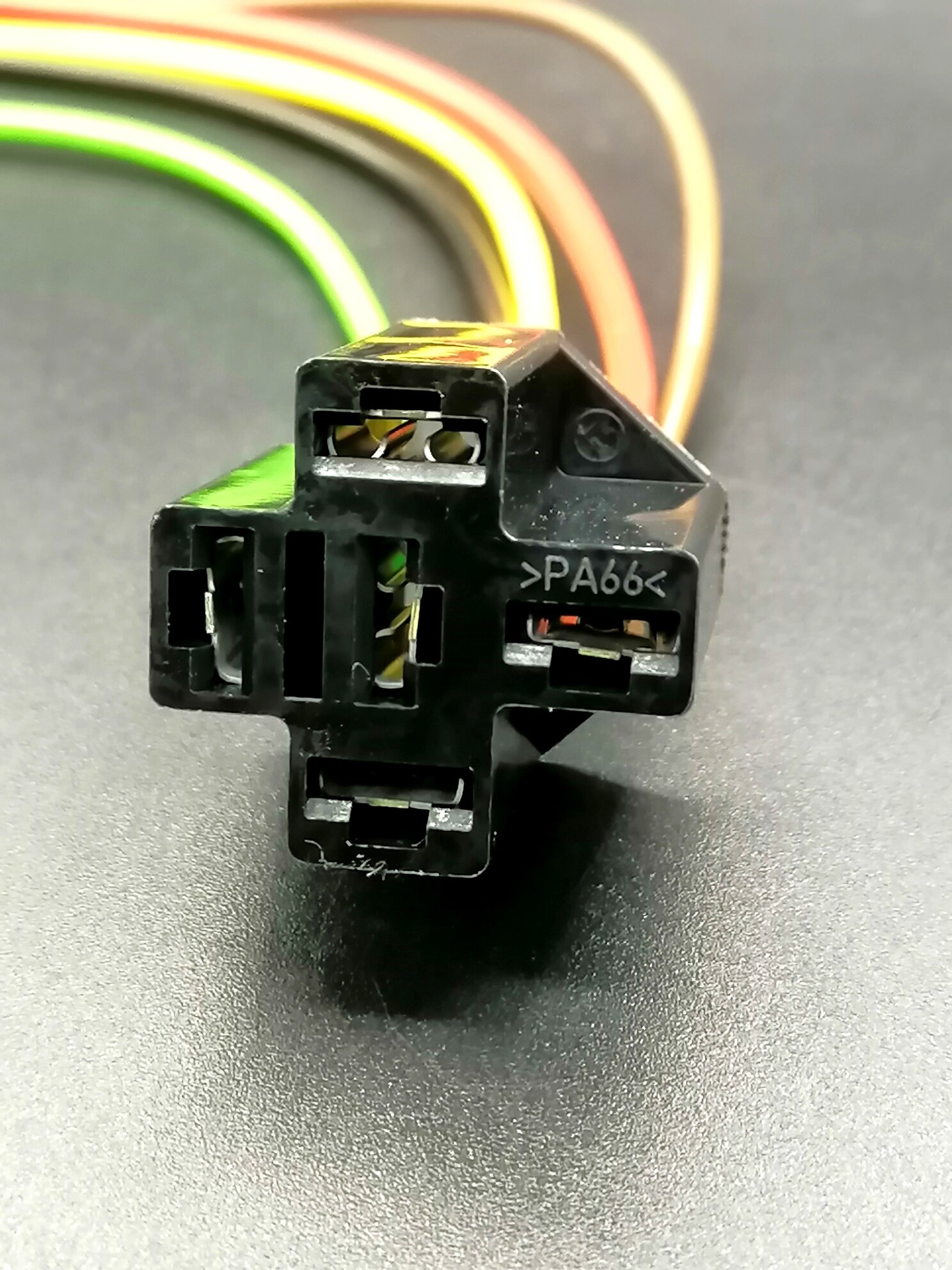 TRV 5pin колодка с проводами 220мм для автомобильного реле (крест) с диодом 5 проводов 2*0,75+3*1,5мм кв