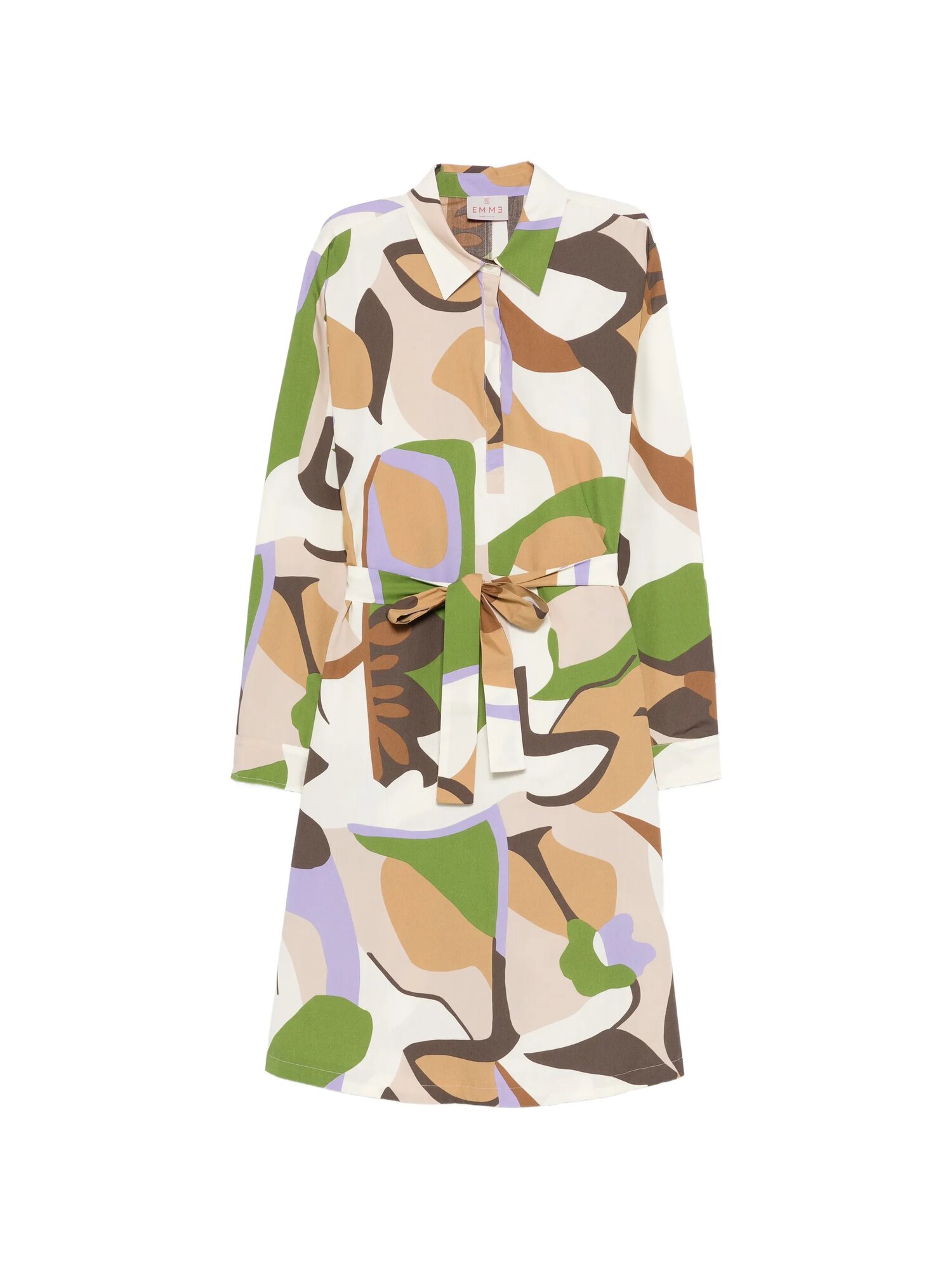 Платье Tie-waist geometric-print midi dress