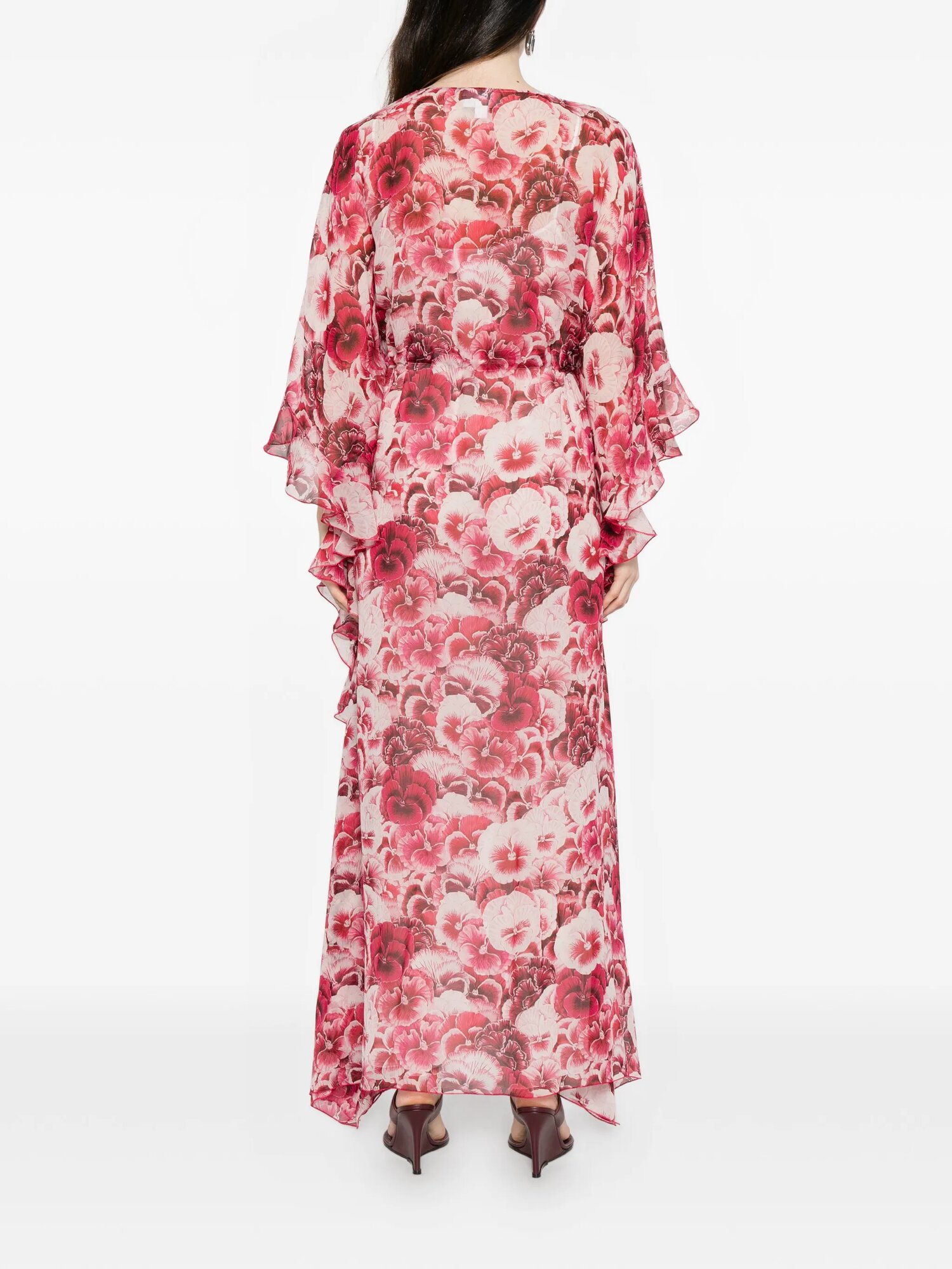Платье Giambattista Valli Floral-pattern maxi dress, размер 42, коралловый/розовый — фото 1