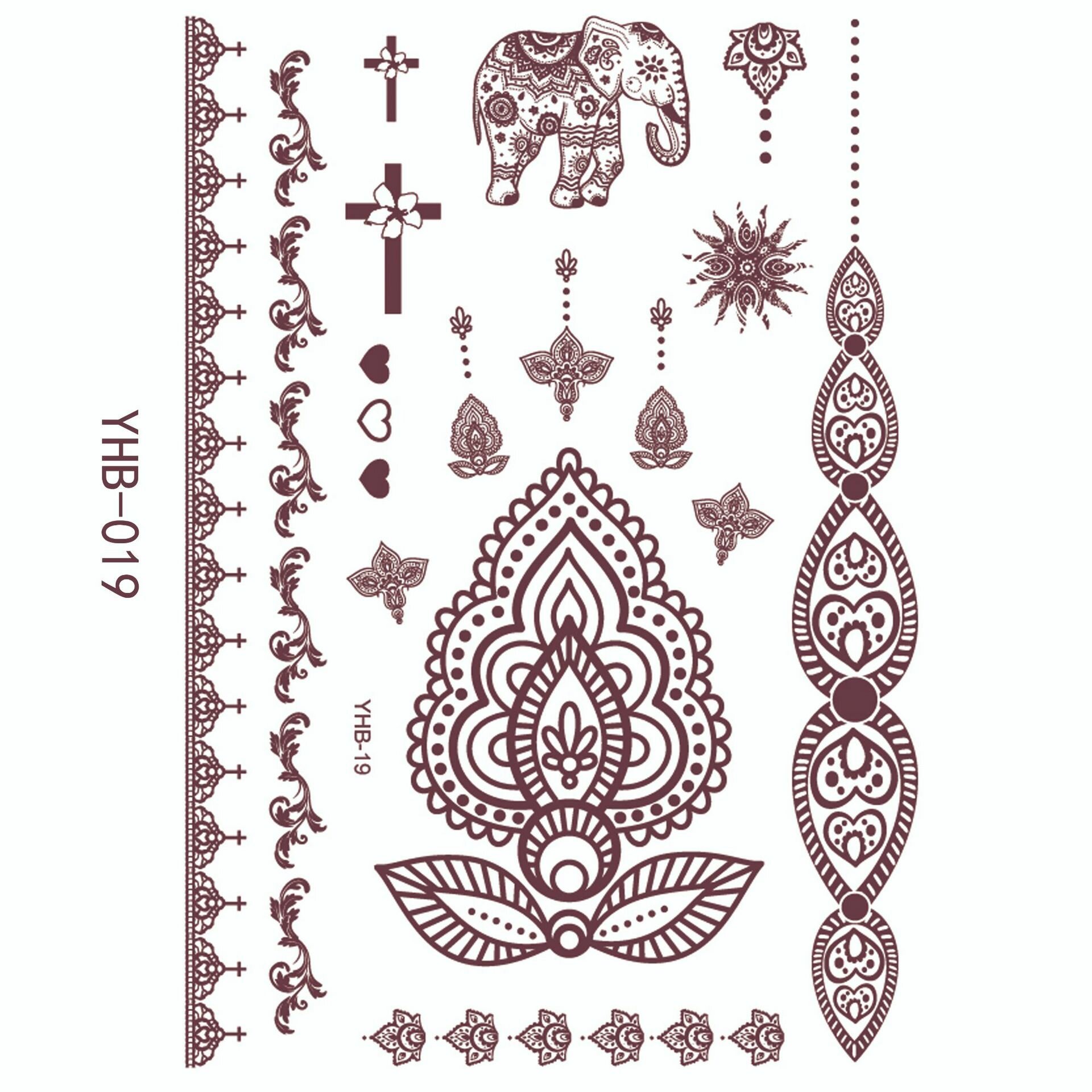 Временные татуировки хной в европейском и американском стиле, временные татуировки белого, черного и красного цветов, высококачественные временные татуировки для рук и предплечий.