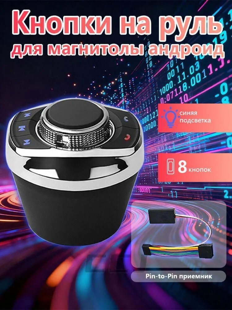 Zhenhaojia Вставка мультируля для магнитолы Android с синей подсветкой и 8 кнопками