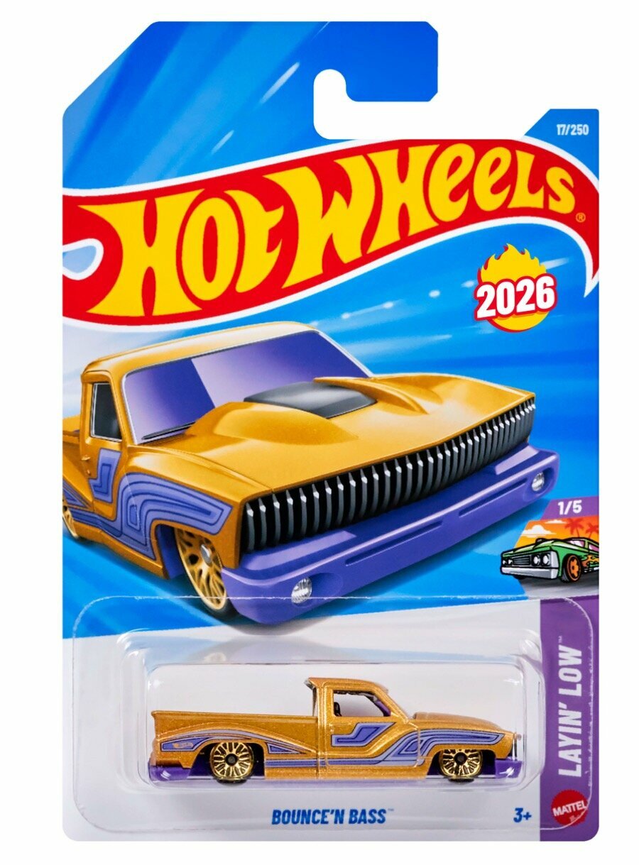 JJH32 Hot Wheels машинка металлическая игрушка коллекционная масштабная модель Bouncen Bass кейс 2026