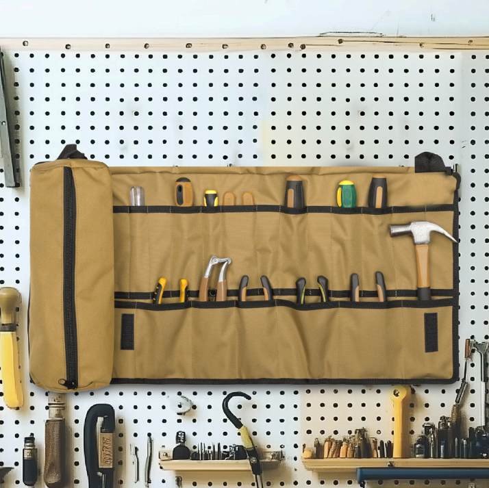 Сумка скрутка для инструмента FREEPOSE скатка с ремнями размер 72 х 36 х 10 см Хаки