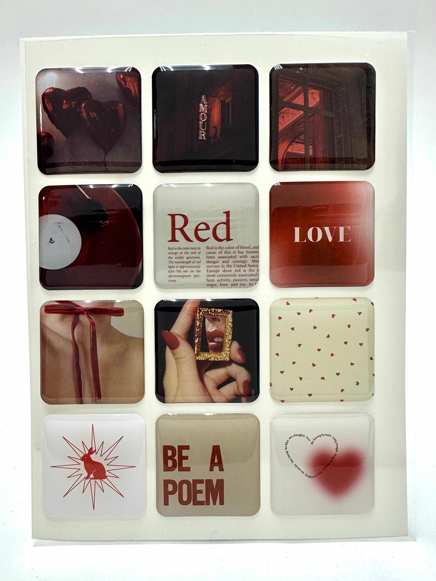 Наклейки стикеры 3D Red
