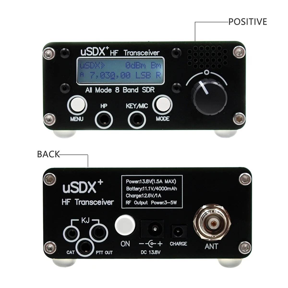 2025-3C USDR USDX+Plus V2 8-диапазонный трансивер SDR HF SSB QRP LCD с дисплеем, динамиком, микрофоном, HF-трансивер с вилкой стандарта США
