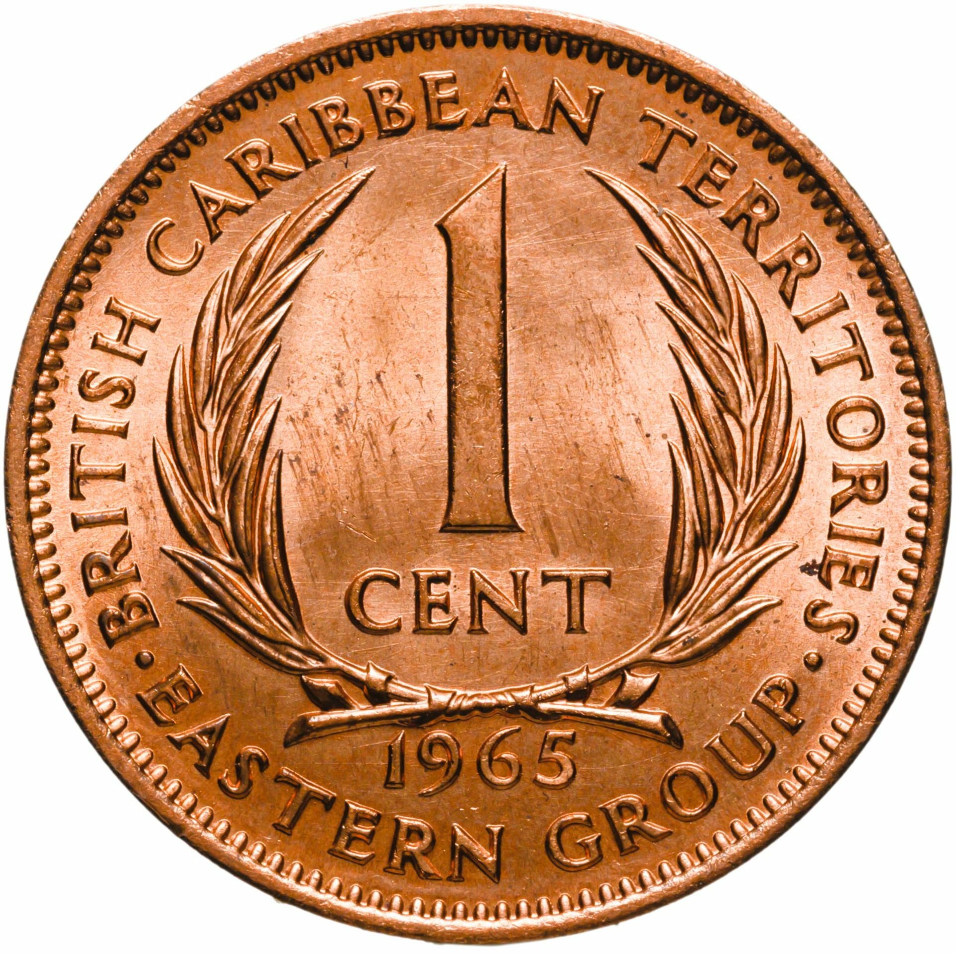 Британские Карибские Территории Восточные Карибы 1 цент cent 1965, Бронза, в сохранности UNC