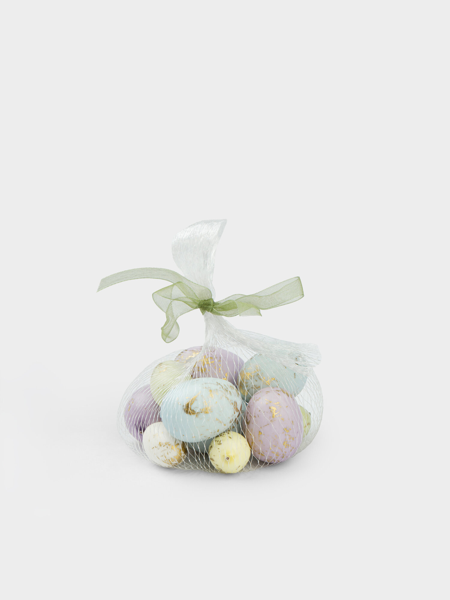 Яйца декоративные, 3 см, 12 шт, в сетке, пенопласт, Перепелиные яйца, Easter decor, Kuchenland