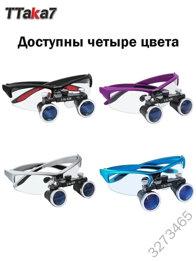 TTAKA7 Лупа Бинокулярная увеличительное стекло T160 3.5X для стоматологии 420 мм Двойной режим — фото 1