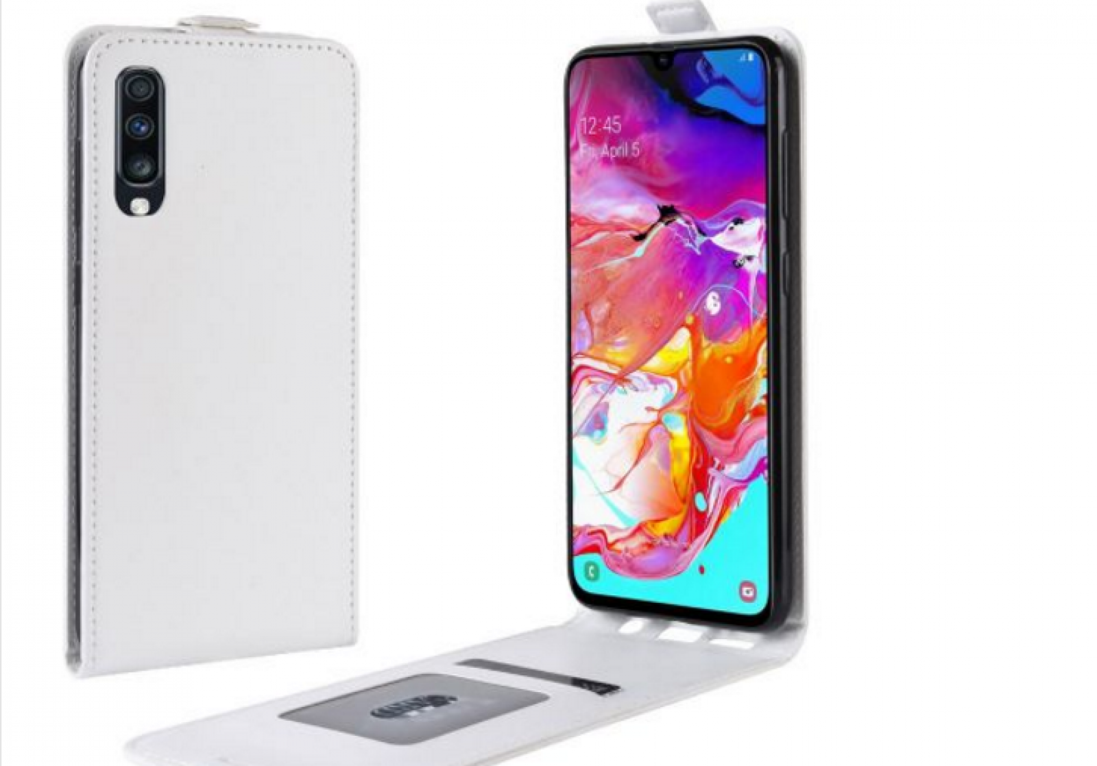 Чехол-флип MyPads для Samsung Galaxy A70 SM-A705F (2019) белый вертикальный откидной
