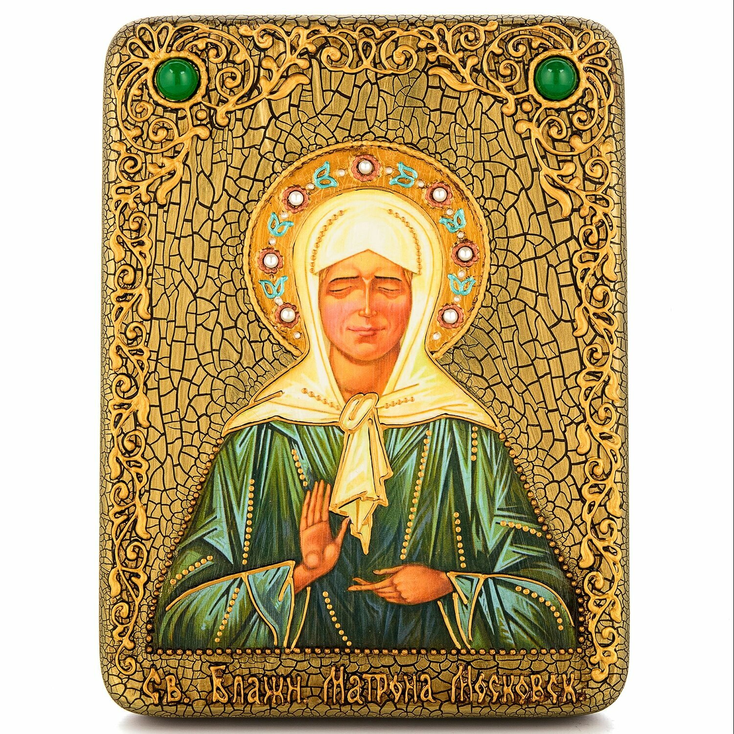 0062492/RTI-245-4. m /15*20см Икона подарочная"Блаженная Матрона Московская"мор. дуб в ПУ