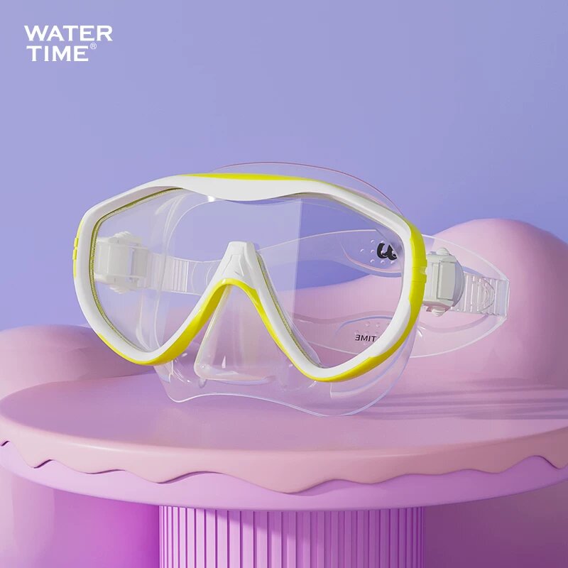 WaterTime Детская маска для подводного плавания, желтая, для детей 6-14 лет