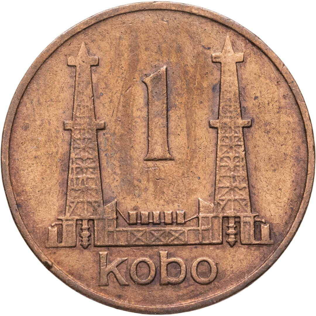 Нигерия 1 кобо kobo 1973, Бронза, в сохранности VF-XF