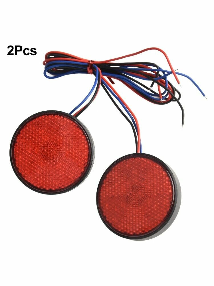 Светодиодные отражатели 24 SMD 12В для мотоцикла, автомобиля и скутера — круглые задние/поворотные фонари Ø59 мм, 2 шт