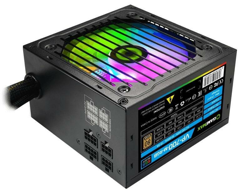 Блок питания ATX 700Вт GameMax VP-700-RGB (20+4pin) APFC 120mm fan 4xSATA RTL
