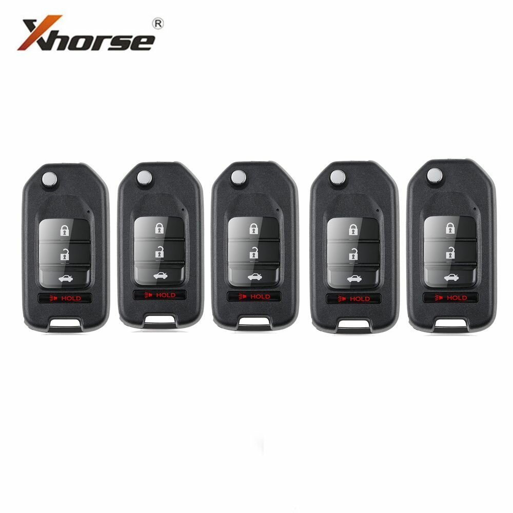 Универсальный проводной дистанционный ключ Xhorse XKHO21EN 3+1 кнопка для Honda — для VVDI Key Tool и VVDI2, английская версия, без батареи