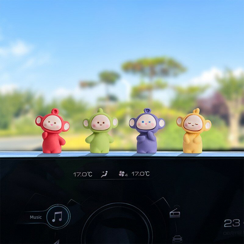 Набор Teletubbies 4 шт. для автомобильной панели: мини-фигурки для центральной консоли автомобиля
