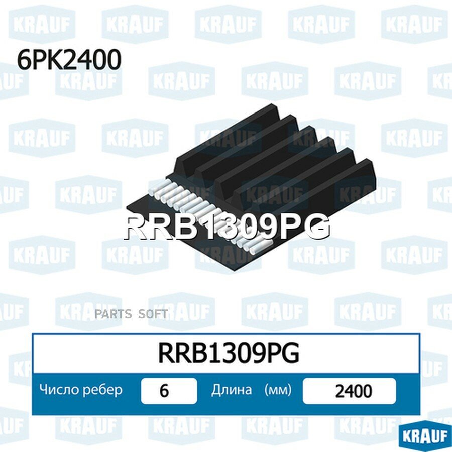 Ремень поликлиновой KRAUF RRB1309PG | цена за 1 шт