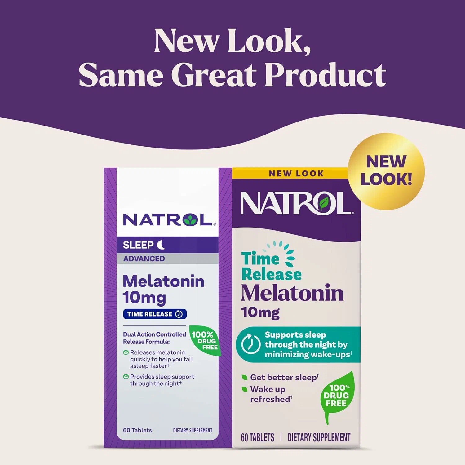 Витамины Natrol "Melatonin", антиоксиданты, для сна, 10мг, 75шт