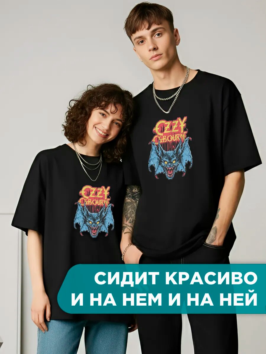 Футболка PRINTSHOT, 1 шт., размер S, черный — фото 1