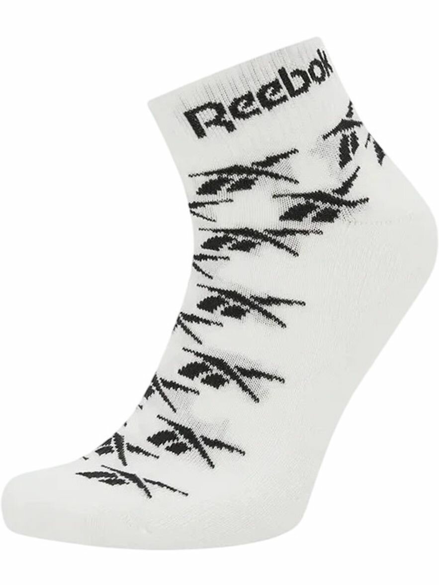 Носки Reebok Ankle Vector Socks C 3P, комплект, 3 пары, размер 34/36 EU, белый — фото 1