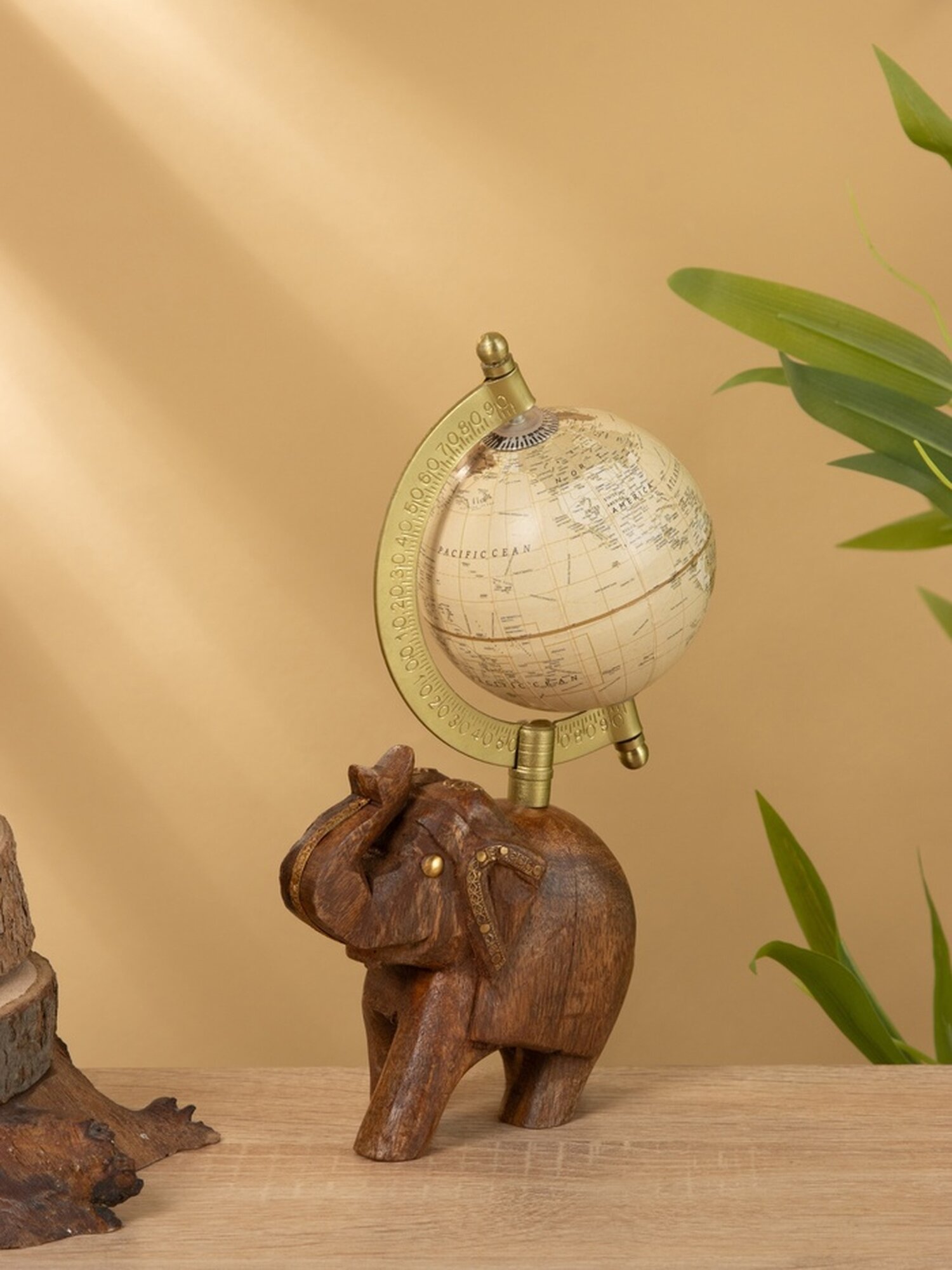 Глобус Сима-ленд, настольный, бумага, пластик, дерево, подставка, 11x8x21 см