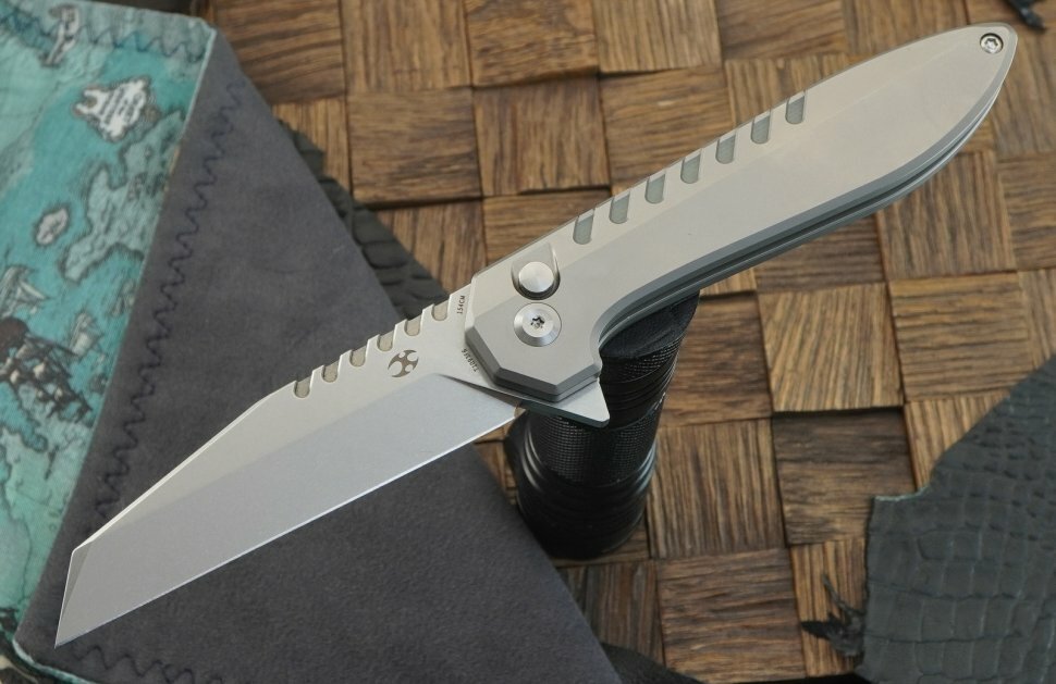 Складной нож Kansept Knives Kosame, сталь 154CM, SW, рукоять титан/Jade G-10