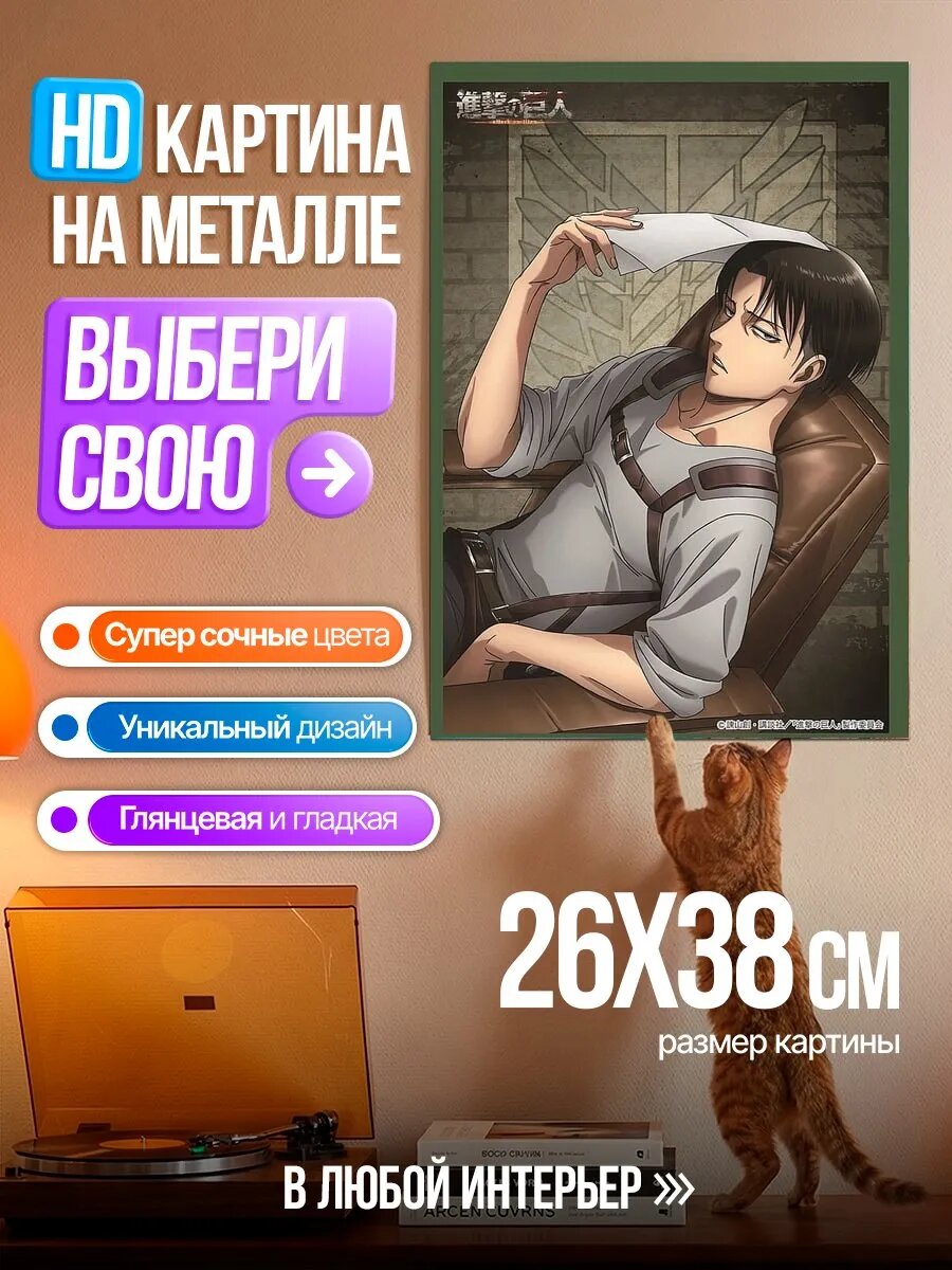 Картина на HD металле Леви Аккерман