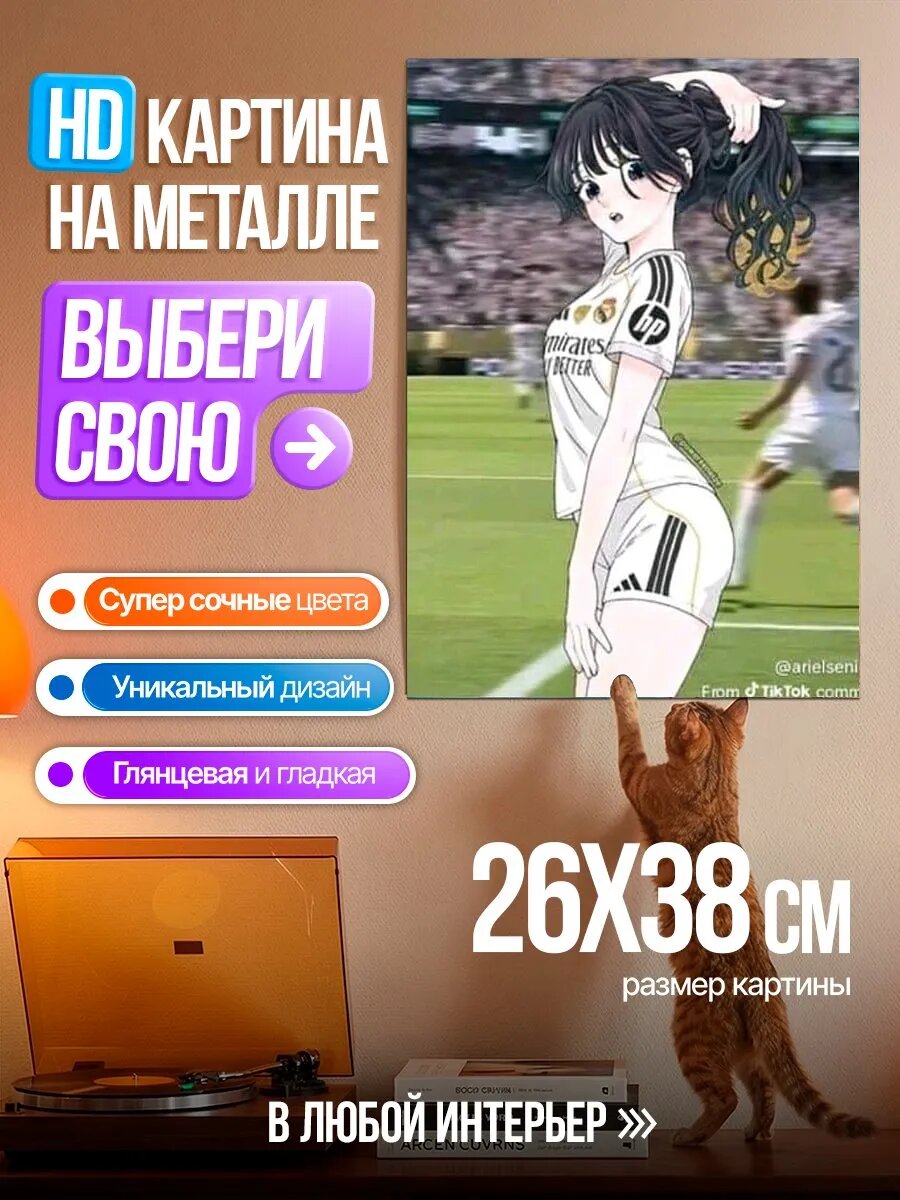 Картина на HD металле Аниме девушка в форме