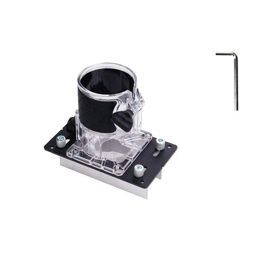 Направляющая для фрезерного станка, инструмент для пазов, крепёжная скоба с прорезью, триммер для кромок