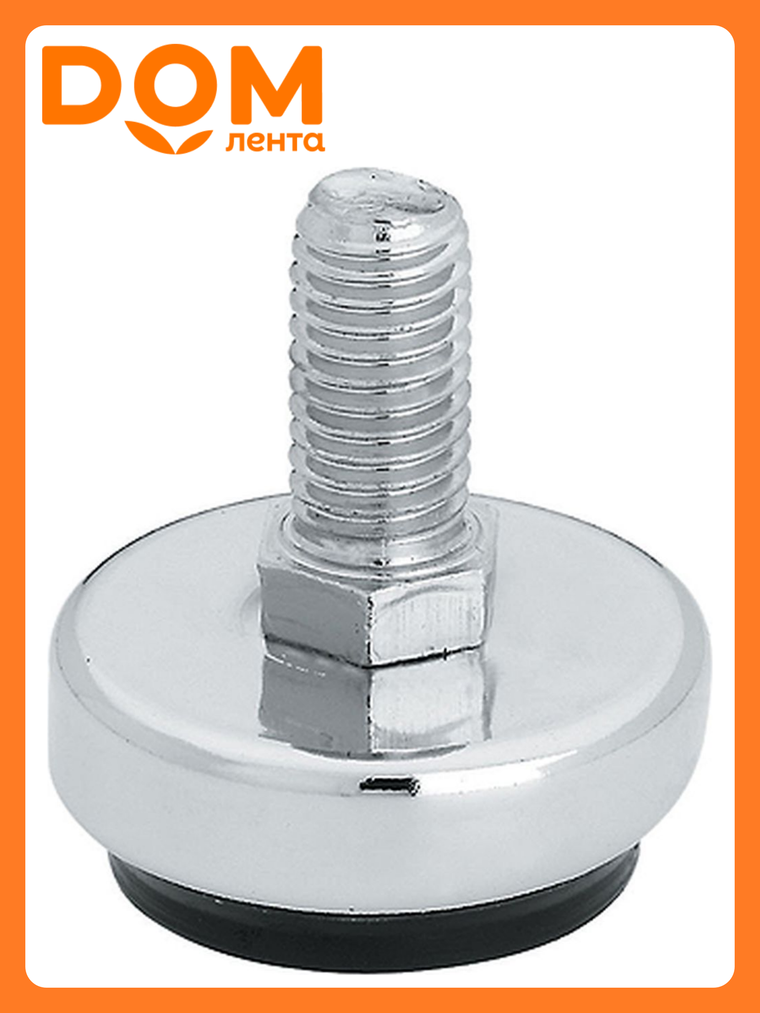 Опора мебельная Tech-Krep, хромированная, регулируемая, резьба М10, 4 шт