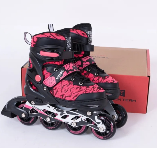 Роликовые коньки Tiggo (черный-розовый) 38-41 NN015294
