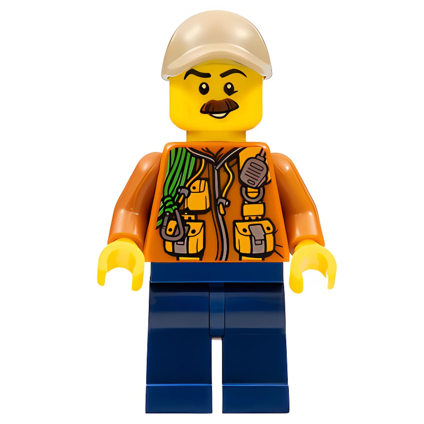 Минифигурка Lego Collectible Minifigures City Jungle Explorer - Dark Orange Jacket with Pouches, Dark Blue Legs, Dark Tan Cap with Hole, Reddish Brown Moustache col311 U