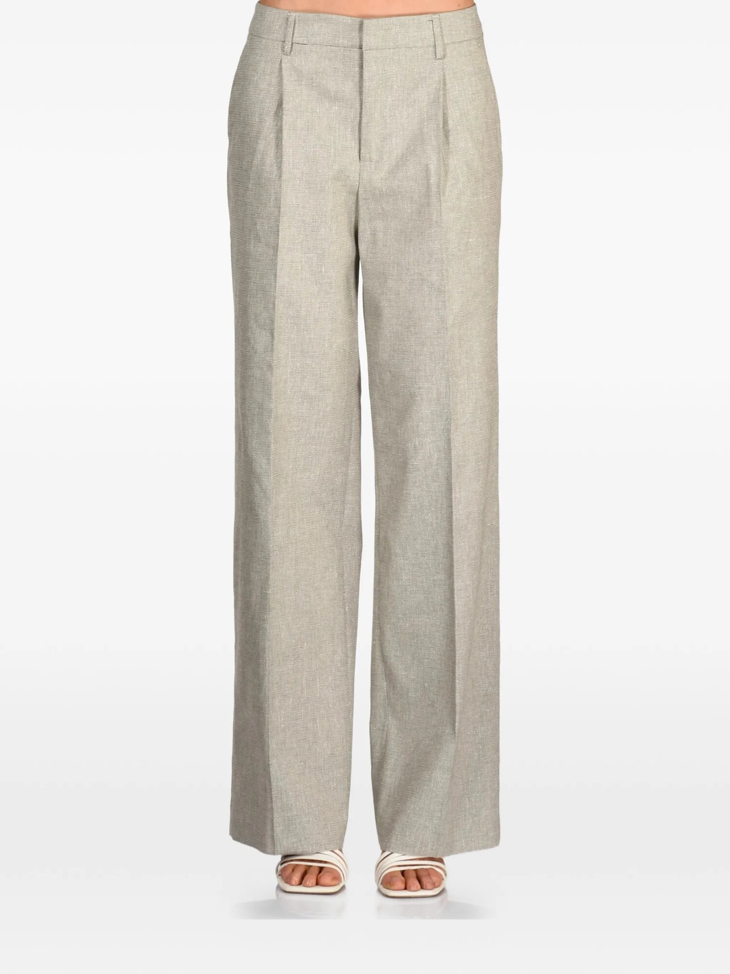 Брюки Pleated straight-leg trousers