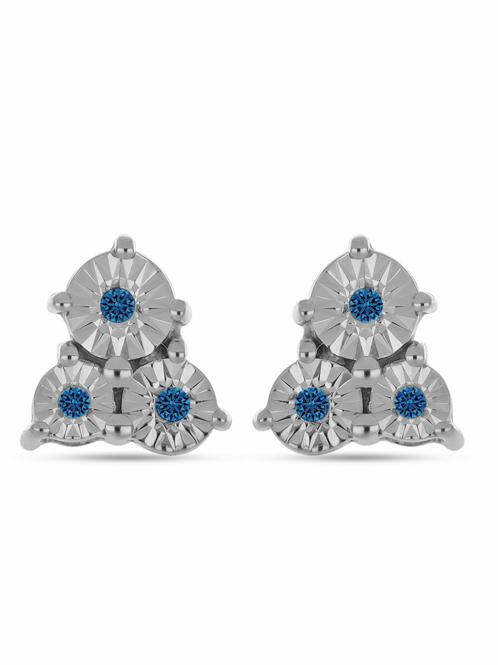 Серьги пусеты, серебро, 925 проба, родирование, бриллиант