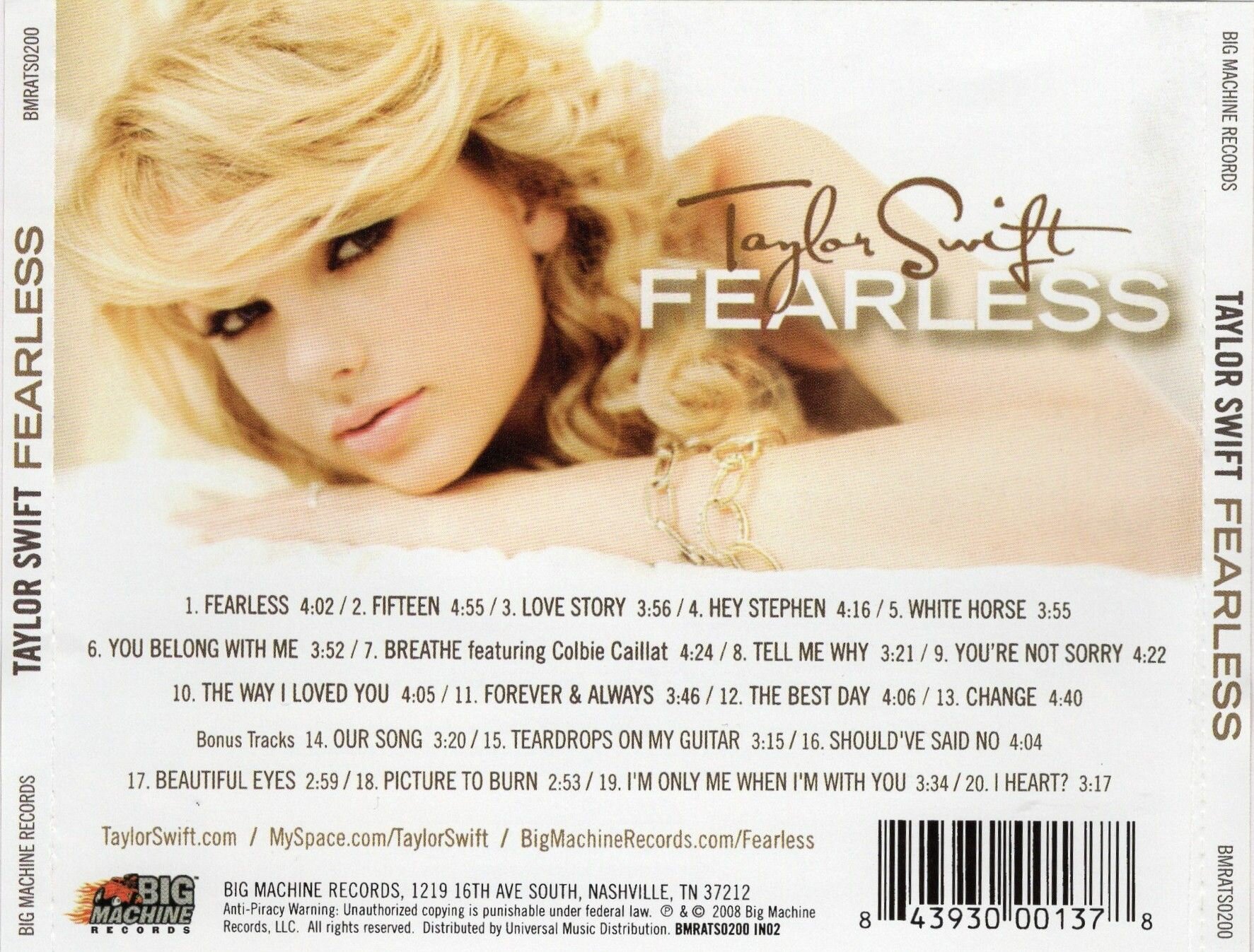 Taylor Swift - Fearless, 2008, 4-page, CD-Аудио — фото 1