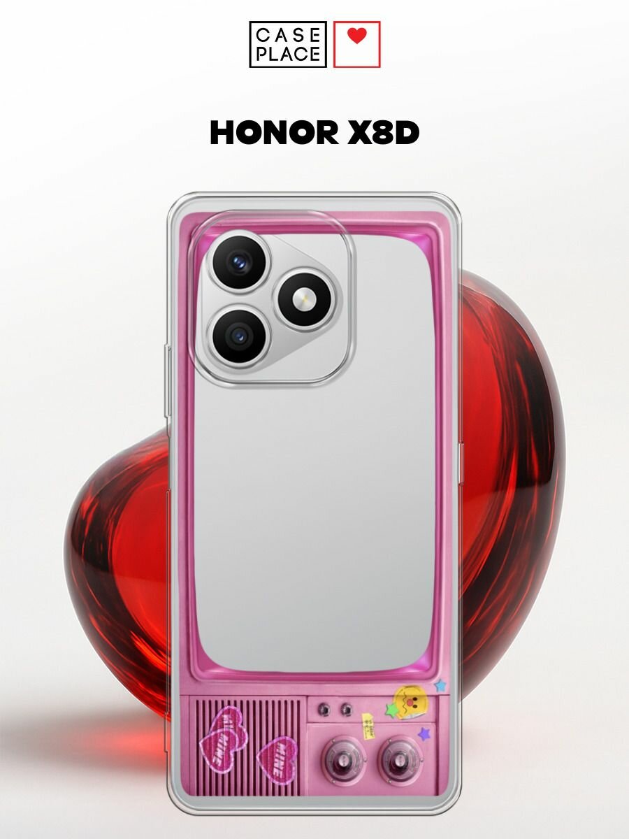 Силиконовый чехол на Honor X8d / Хонор X8d с принтом Розовое радио