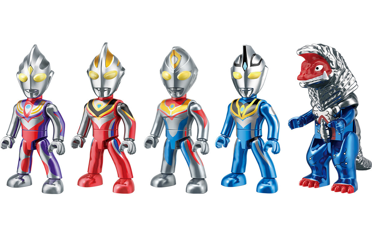 Конструктор унисекс QIMENGJIMU Ultraman Персонажи Тига, Ден, Гайя, Агул, Горзан, Классическая версия Строительные блоки, 12 шт.
