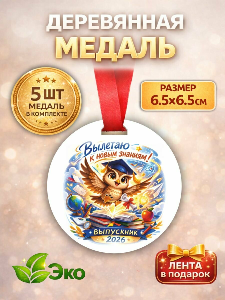 Медаль выпускник (5 штука) подарок