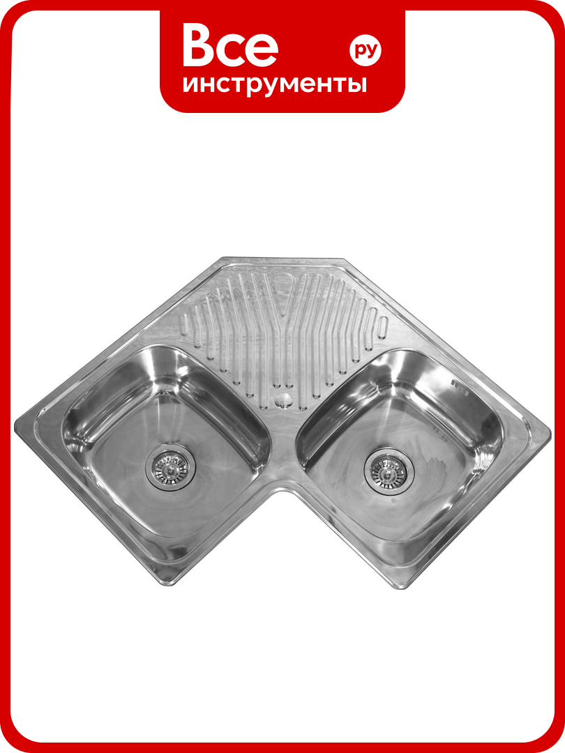 Мойка угловая с сифоном ЦС 830х830х200 мм D83838