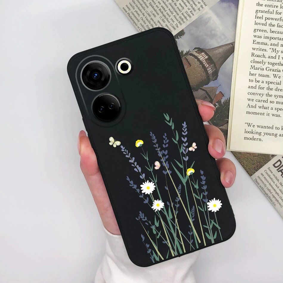 Черный силиконовый чехол на Tecno Camon 20 Pro 4G, MB45