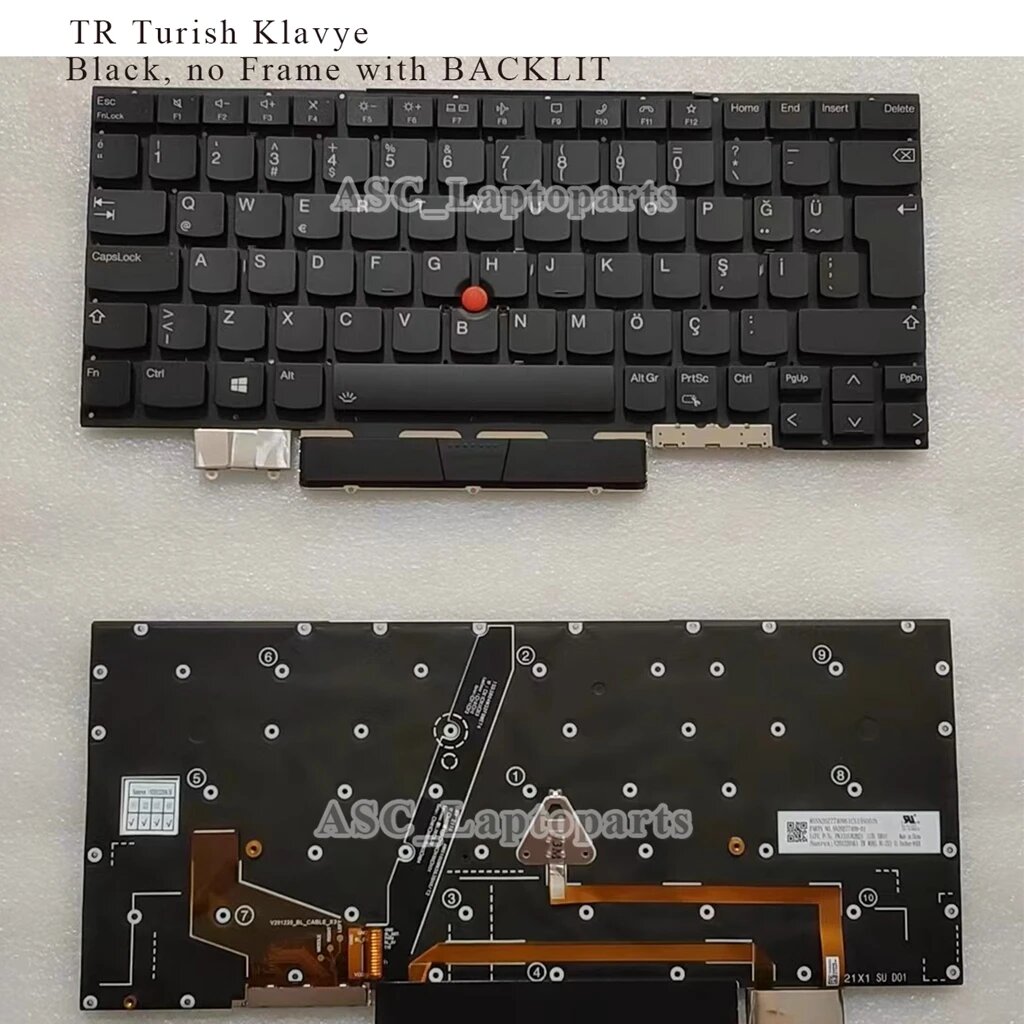 JEANSSION Клавиатура для Lenovo Thinkpad X1 Carbon 9-го поколения черного цвета Turkish BACKLIT