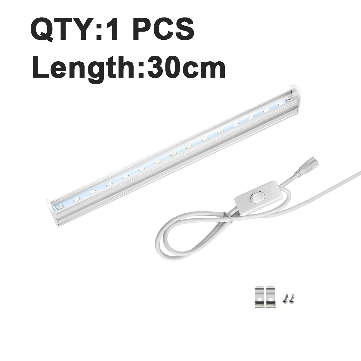 AIMENGTE Фитолампа LED 6Вт 30см полный спектр для комнатного 1Pcs Light Bar, 220V EU Plug