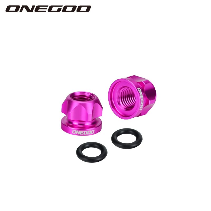 ONEGOO клапан Presta для велосипеда Розовый, Nut Rose Red 1pair