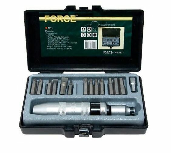 Отвертка ударная с 17 насадками FORCE 5171